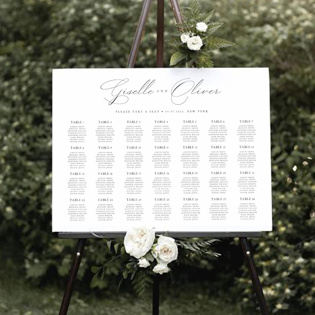 Plano de asientos para bodas: Plantilla editable de plano de asientos ...