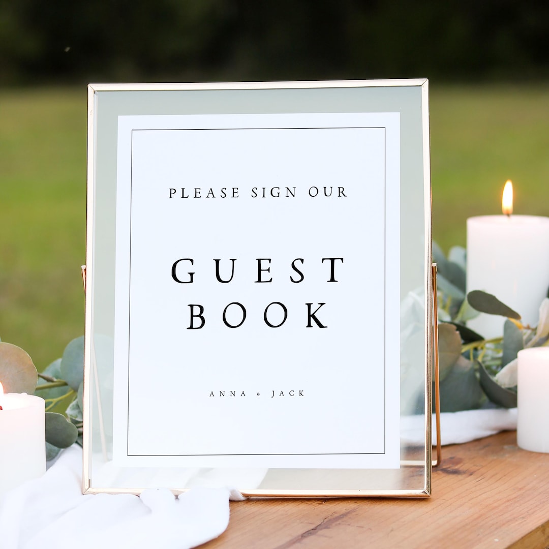 Please Sign Our Guestbook Template, Wedding Guest Book Sign, Classic ...