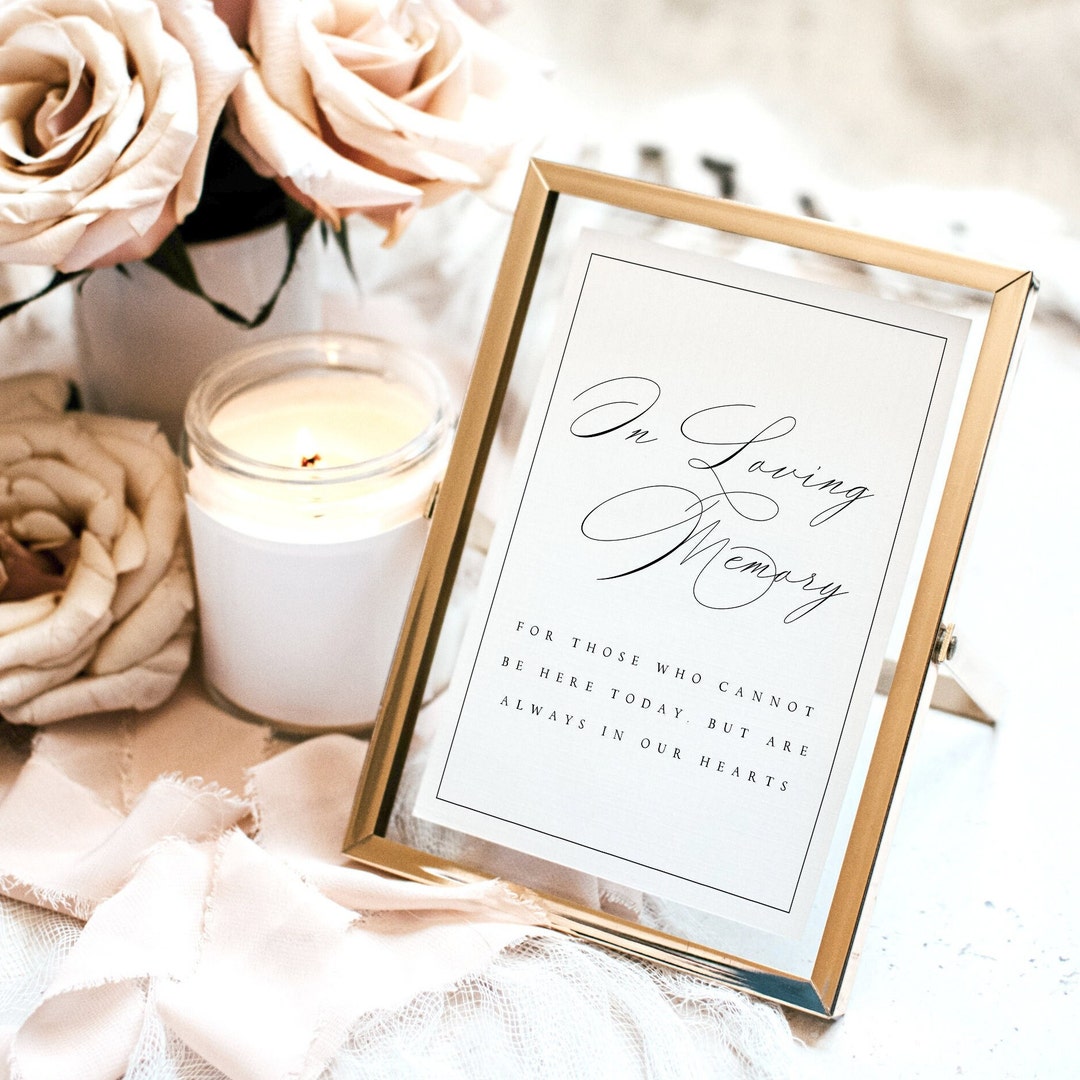 In Loving Memory Sign Template Classic & Elegant, Wedding Sign ...