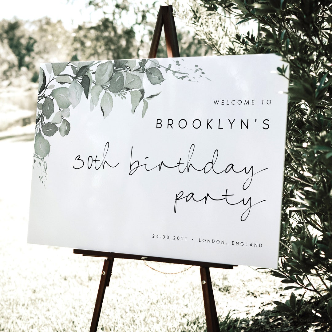 Minimalist Birthday Welcome Sign Template, Printable Birthday Welcome ...