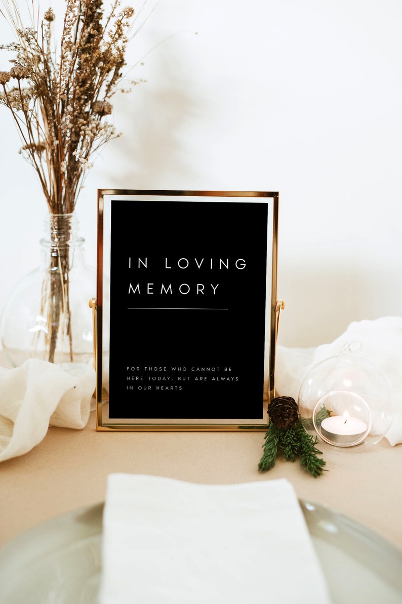 In Loving Memory Sign Template Printable in Loving Memory - Etsy