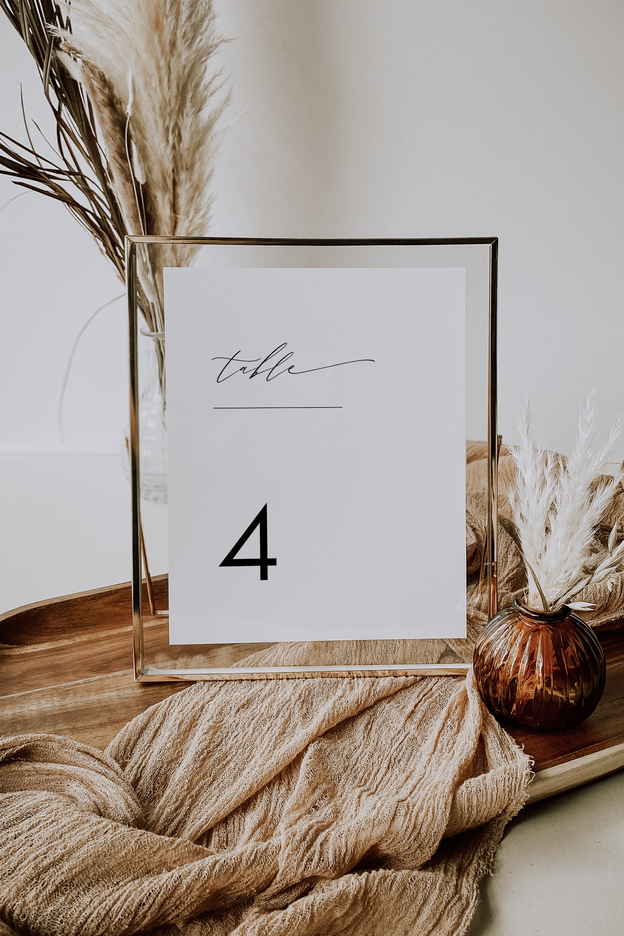 Modern Script Wedding Table Number Template (digital Download) KATE - Etsy