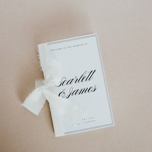 Wedding Program Booklet Template, Elegant Wedding Ceremony Program ...