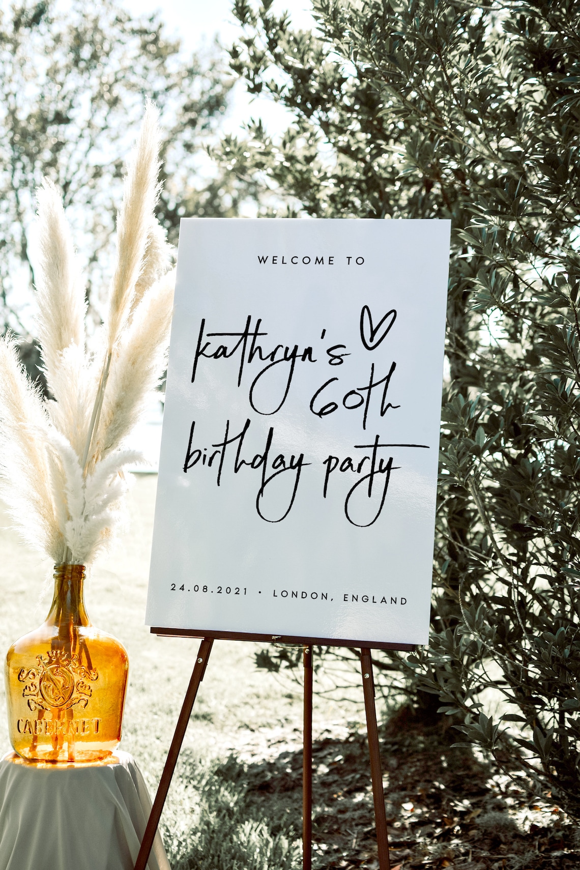 Modern Calligraphy Birthday Welcome Sign Template (digital Download ...