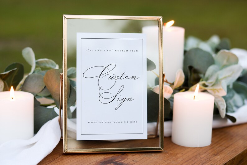 Elegant Wedding Sign Template Classic Custom Sign Printable - Etsy