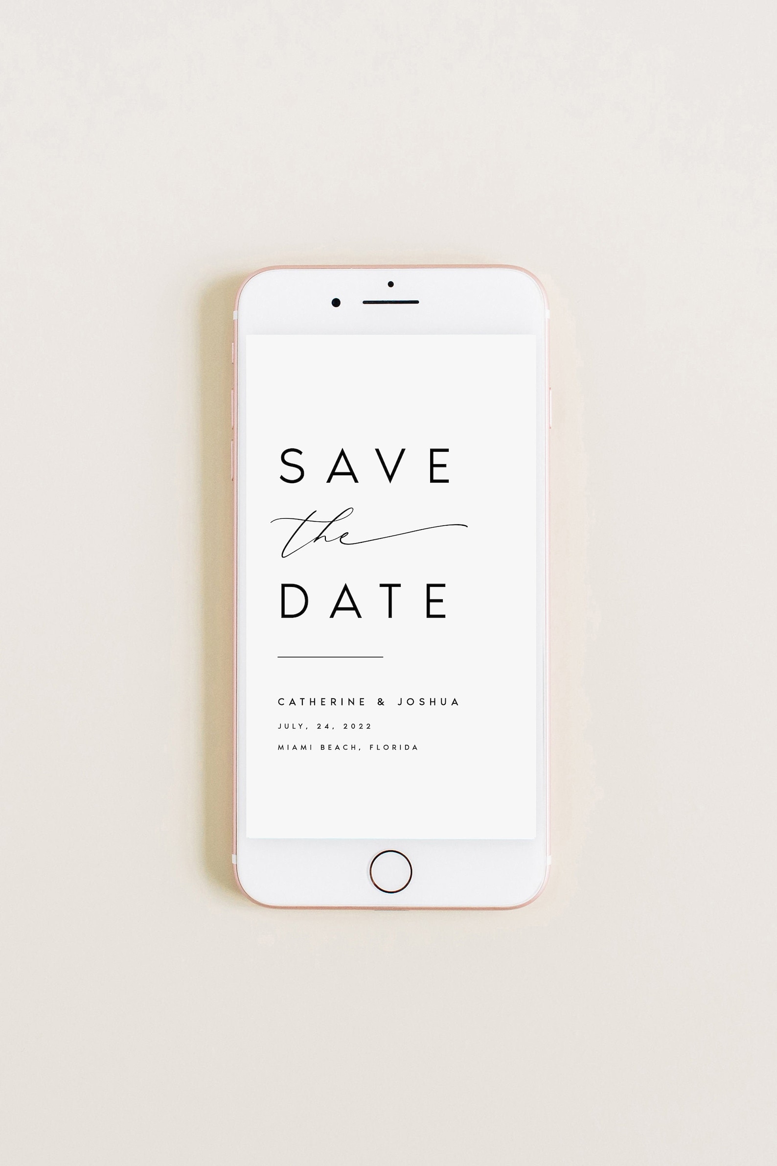 Electronic Save the Date Template, Minimalist Digital Save the Date ...