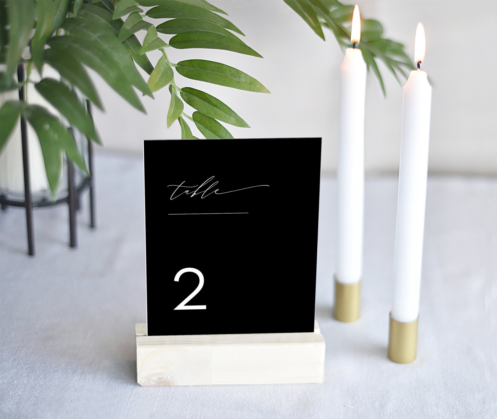 Modern Black Wedding Table Number Template Printable Script - Etsy