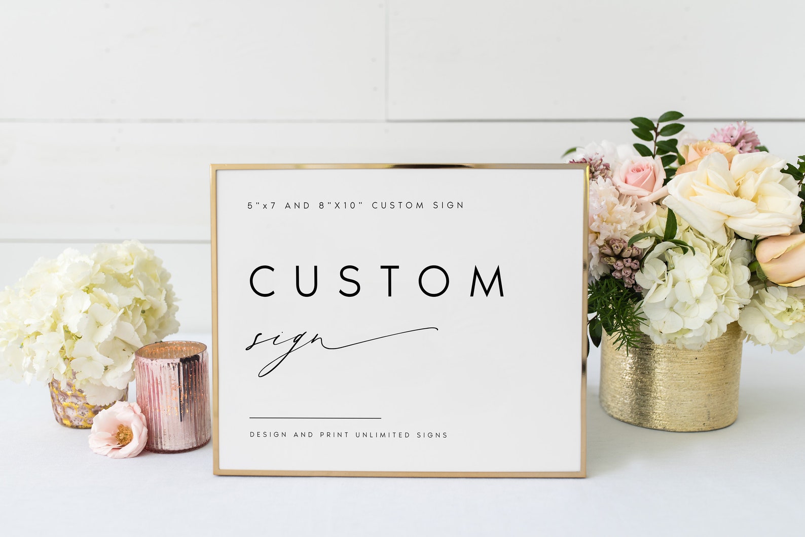 Modern Wedding Sign Template, Minimalist Custom Sign Printable, 5x7 and ...