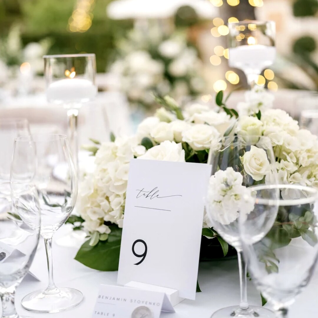 Modern Wedding Table Number Template, Printable, Script, Minimalist ...