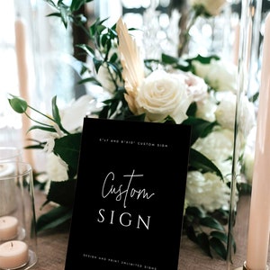 Modern Wedding Sign Template, Minimalist Custom Sign Printable, 5x7 and ...
