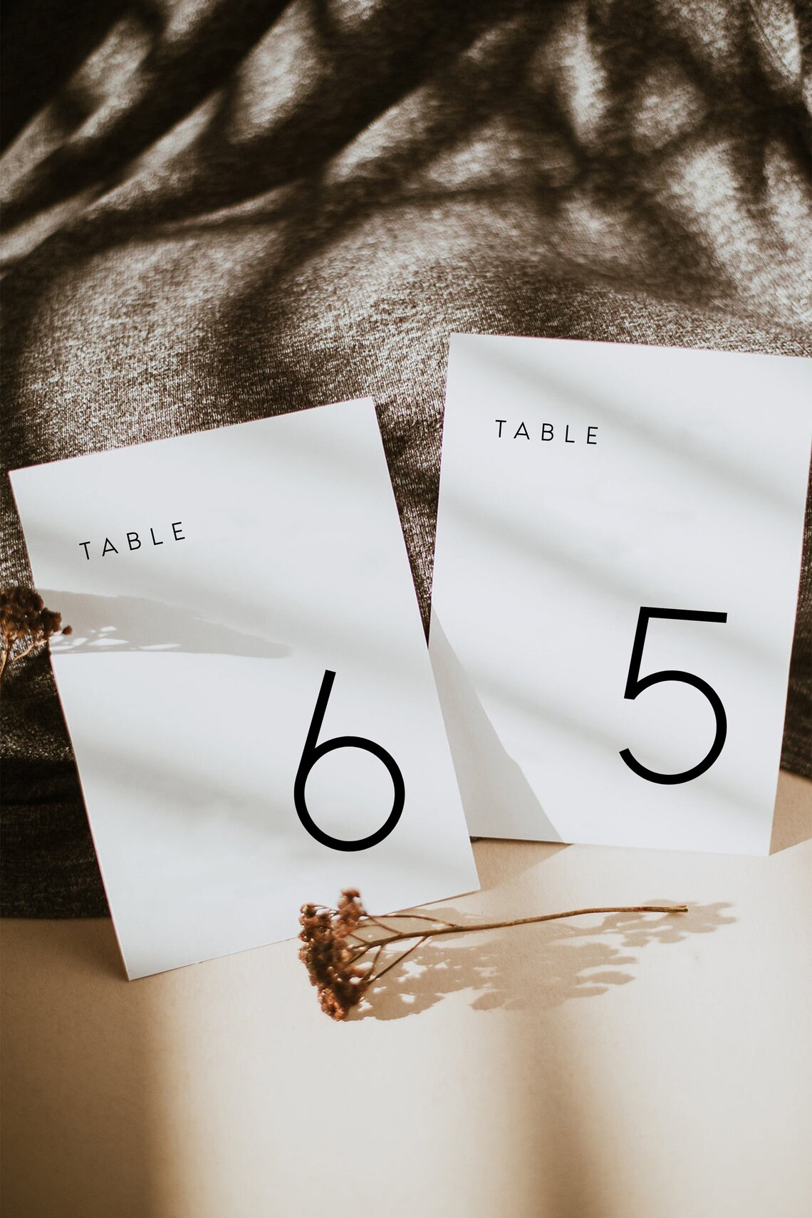 Minimalist Modern Table Number Template Elegant Printable - Etsy