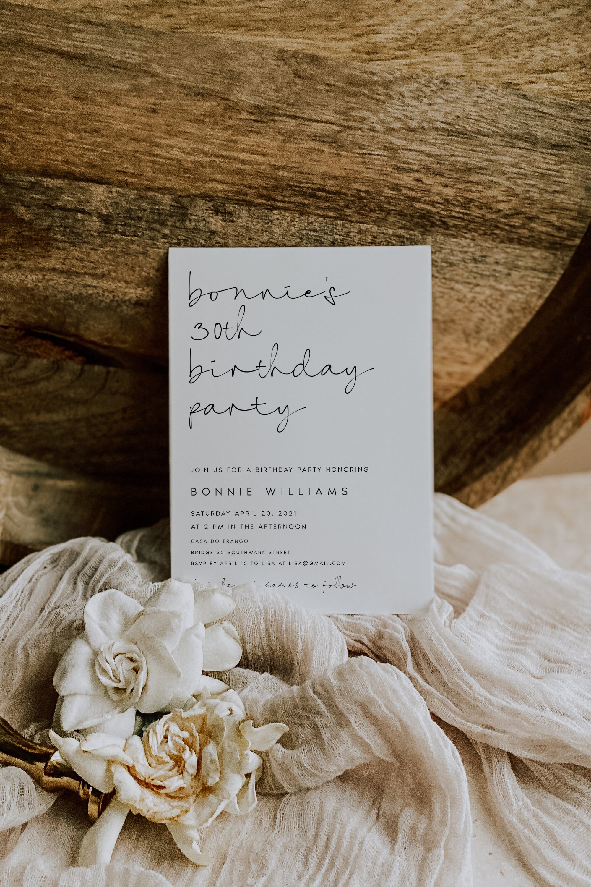 Modern Minimalist Birthday Invitation Template (instant Download ...