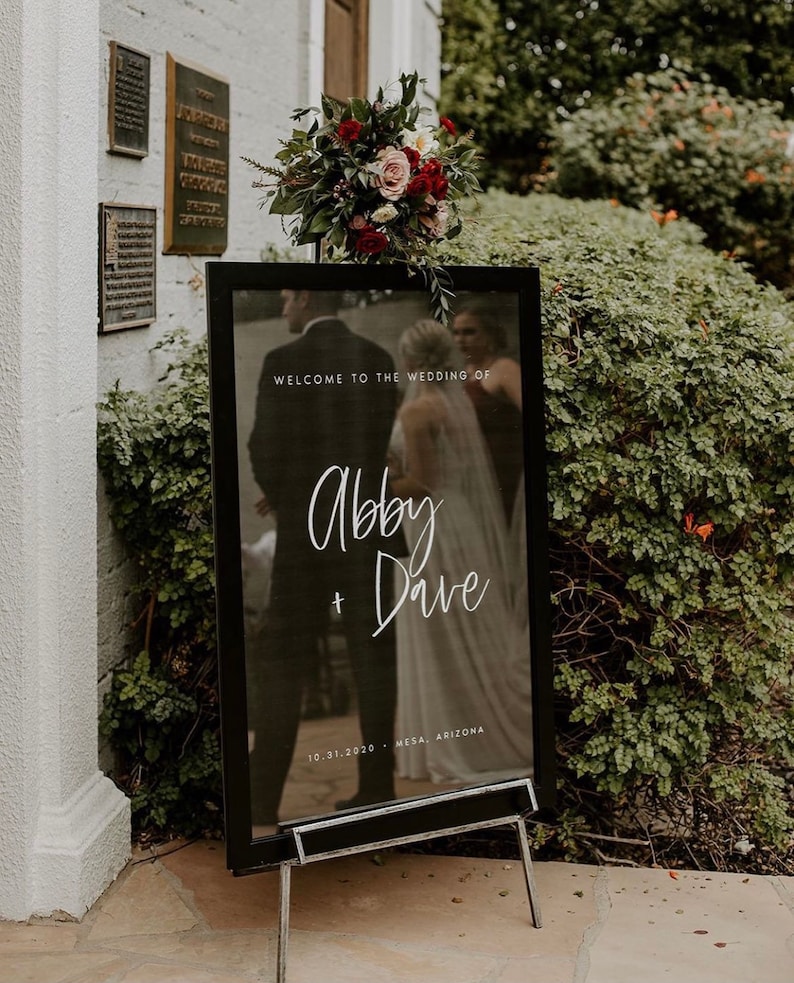 Modern Black Wedding Welcome Sign, Large Size (digital Download ...