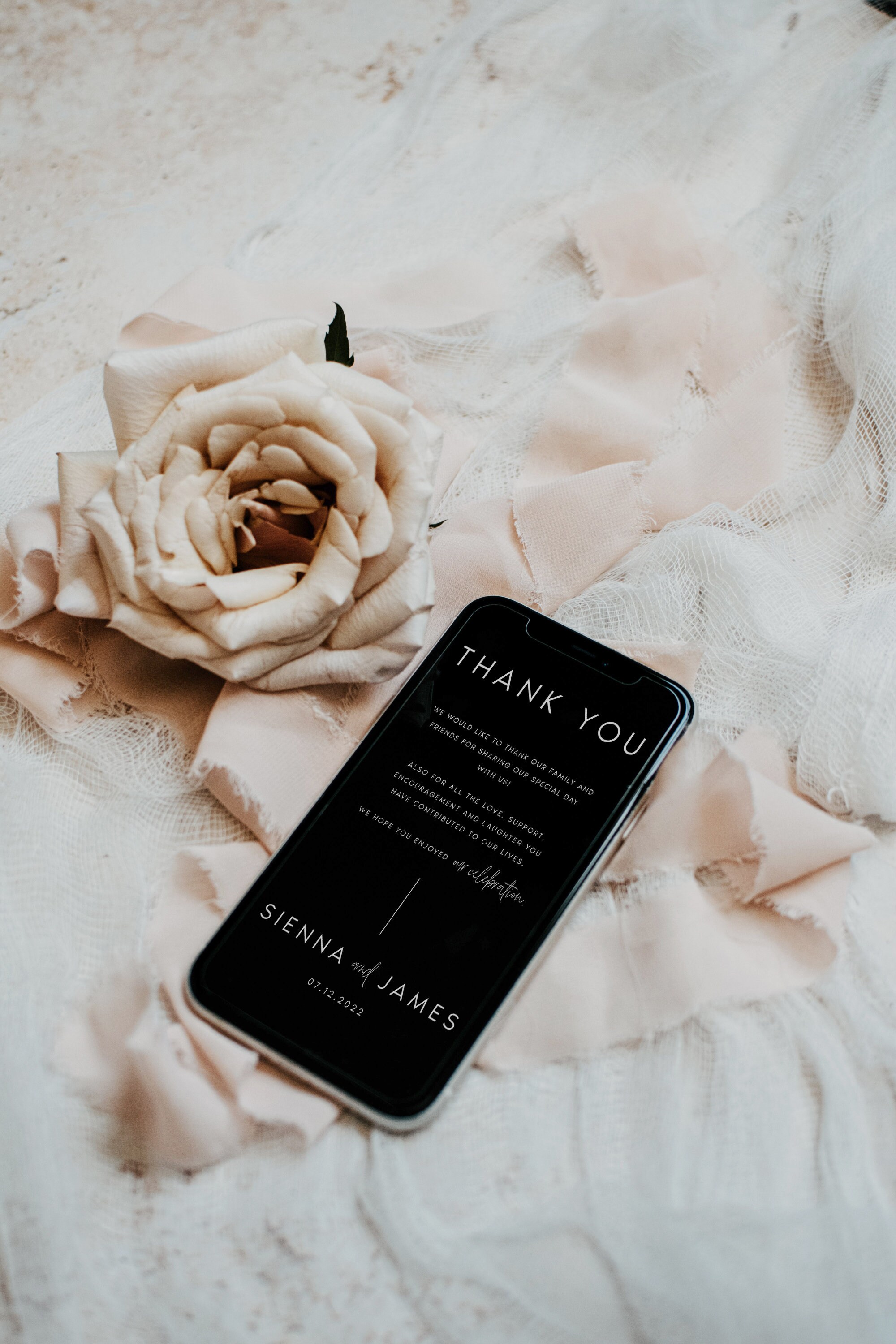 Electronic Thank You Note Template Digital Wedding Thank You | Etsy