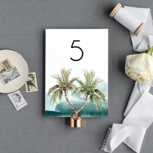 Tropical Table Number Template Printable Editable Wedding - Etsy