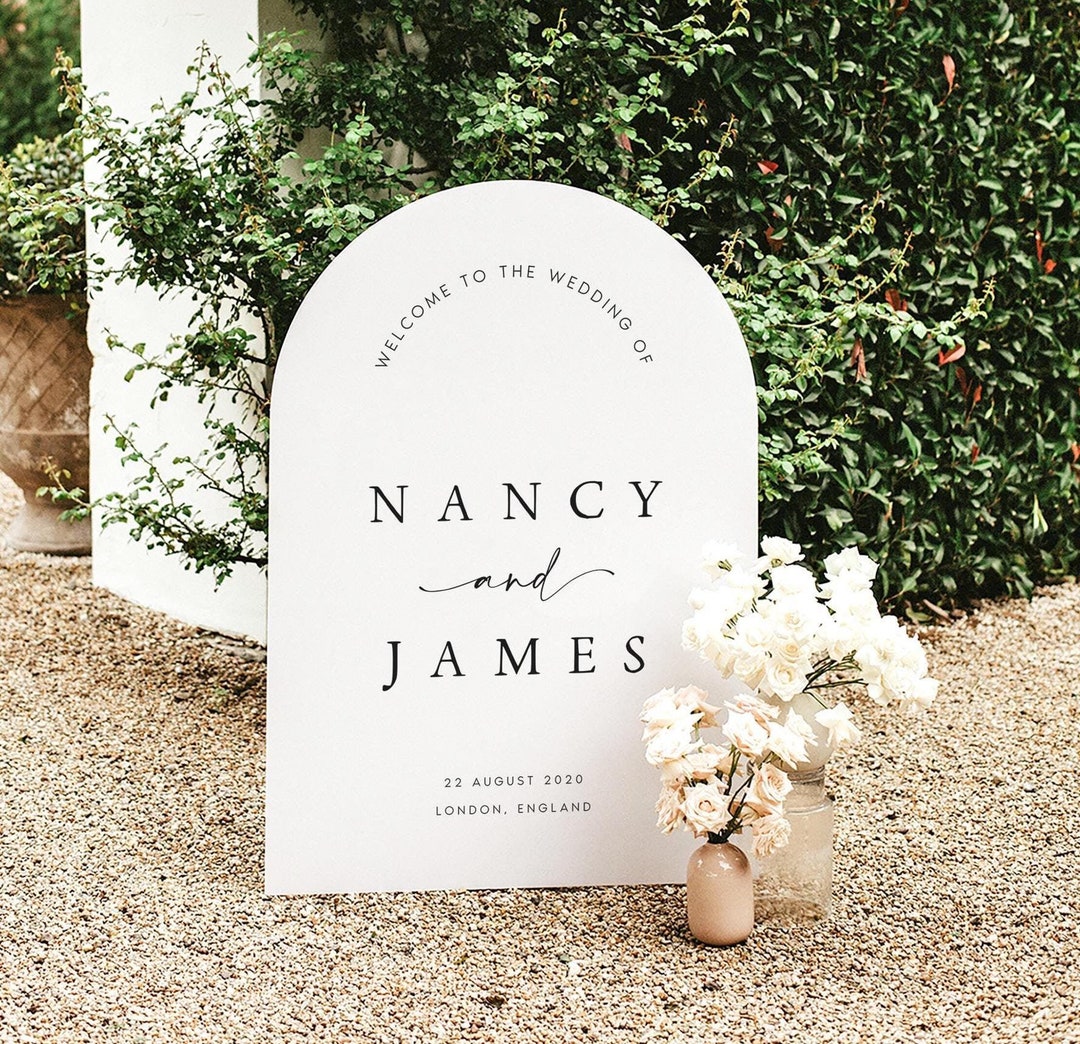 Arch Welcome Wedding Sign Printable, Wedding Entrance Sign, Minimalist ...