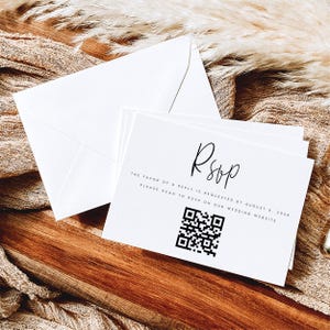 QR Code RSVP Card Template, Wedding Response, Online Reply Card, 100% ...