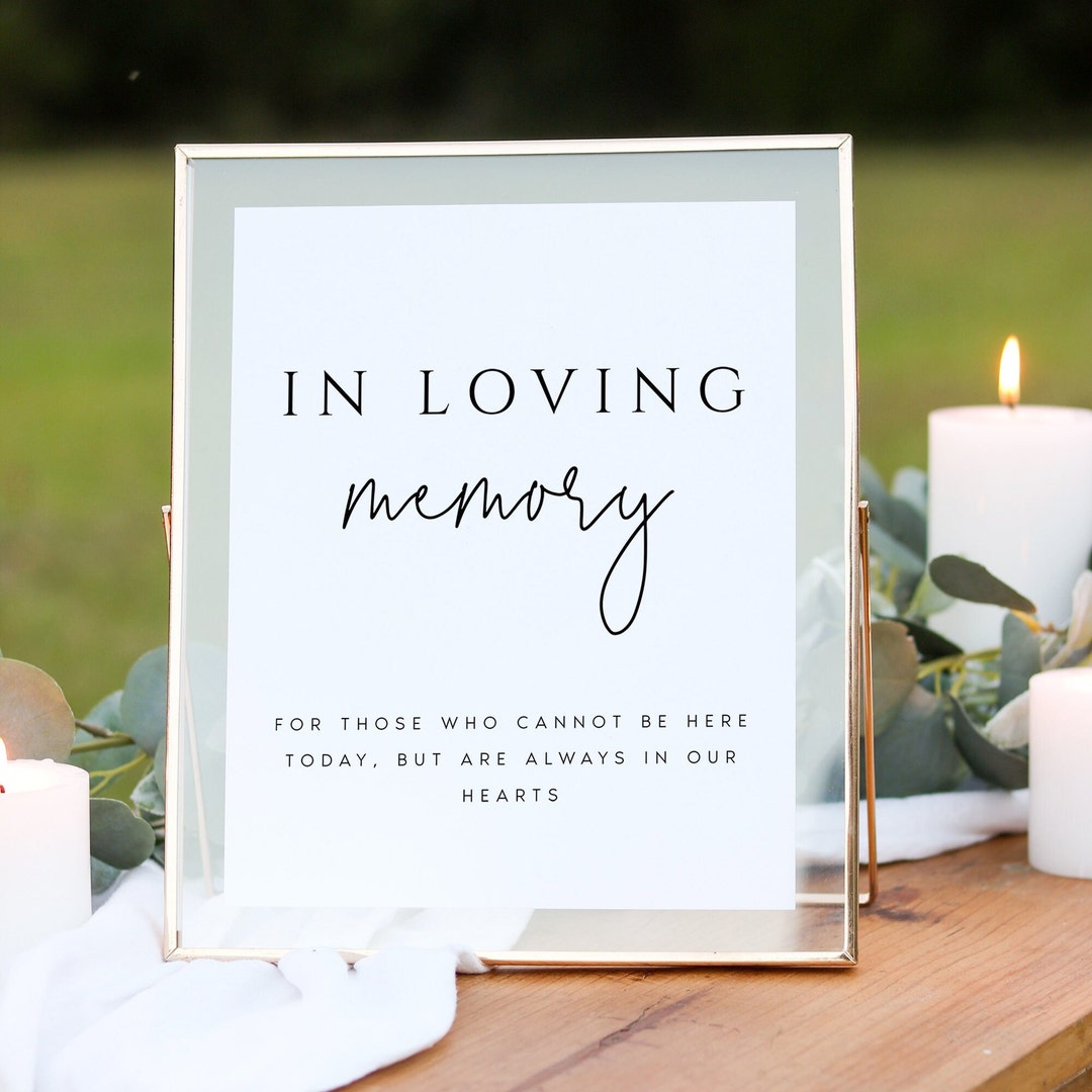In Loving Memory Sign Template, Modern Wedding Sign Printable, 5x7 and ...