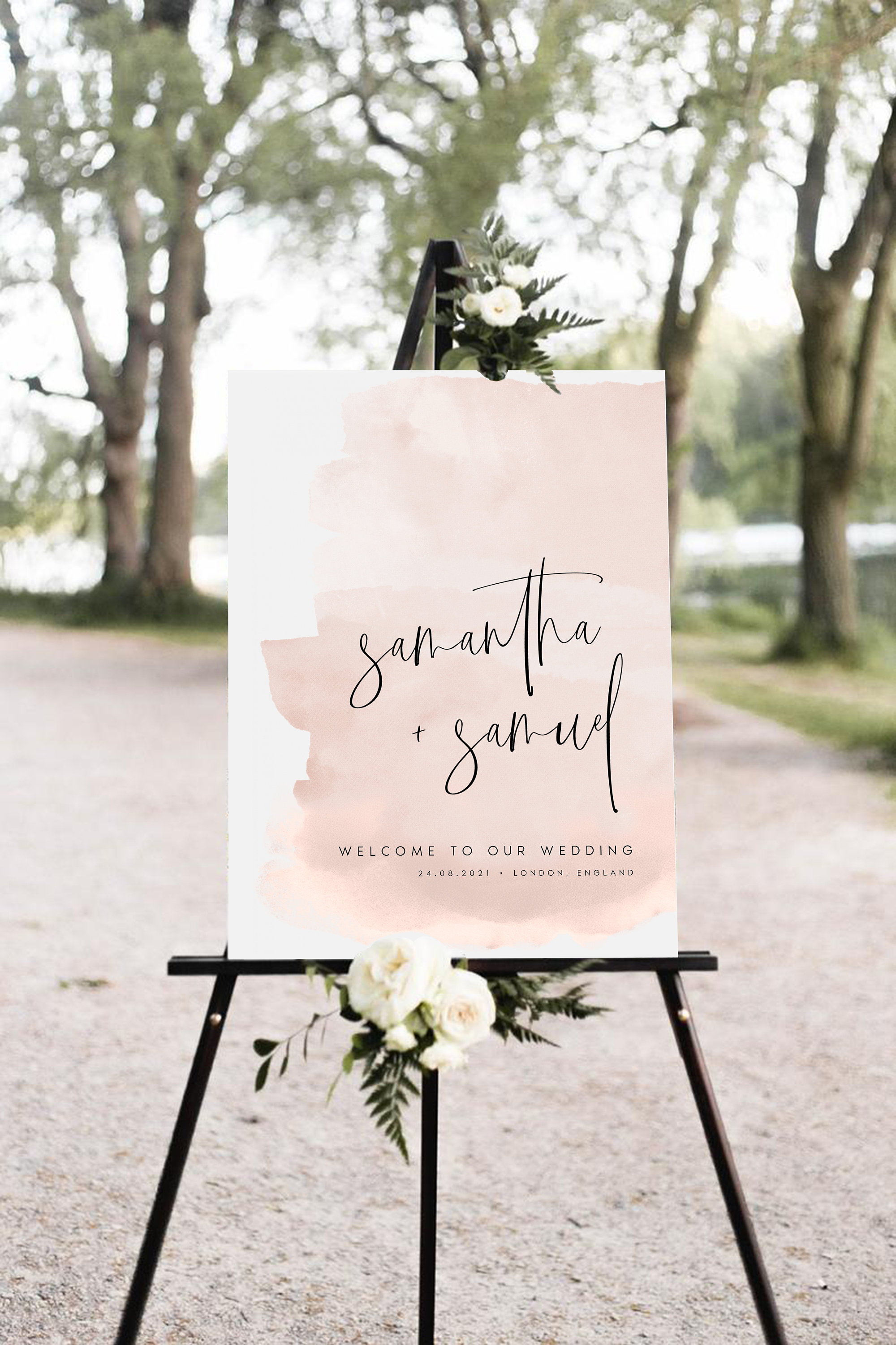 Watercolor Wedding Welcome Sign Modern Wedding Welcome Sign - Etsy