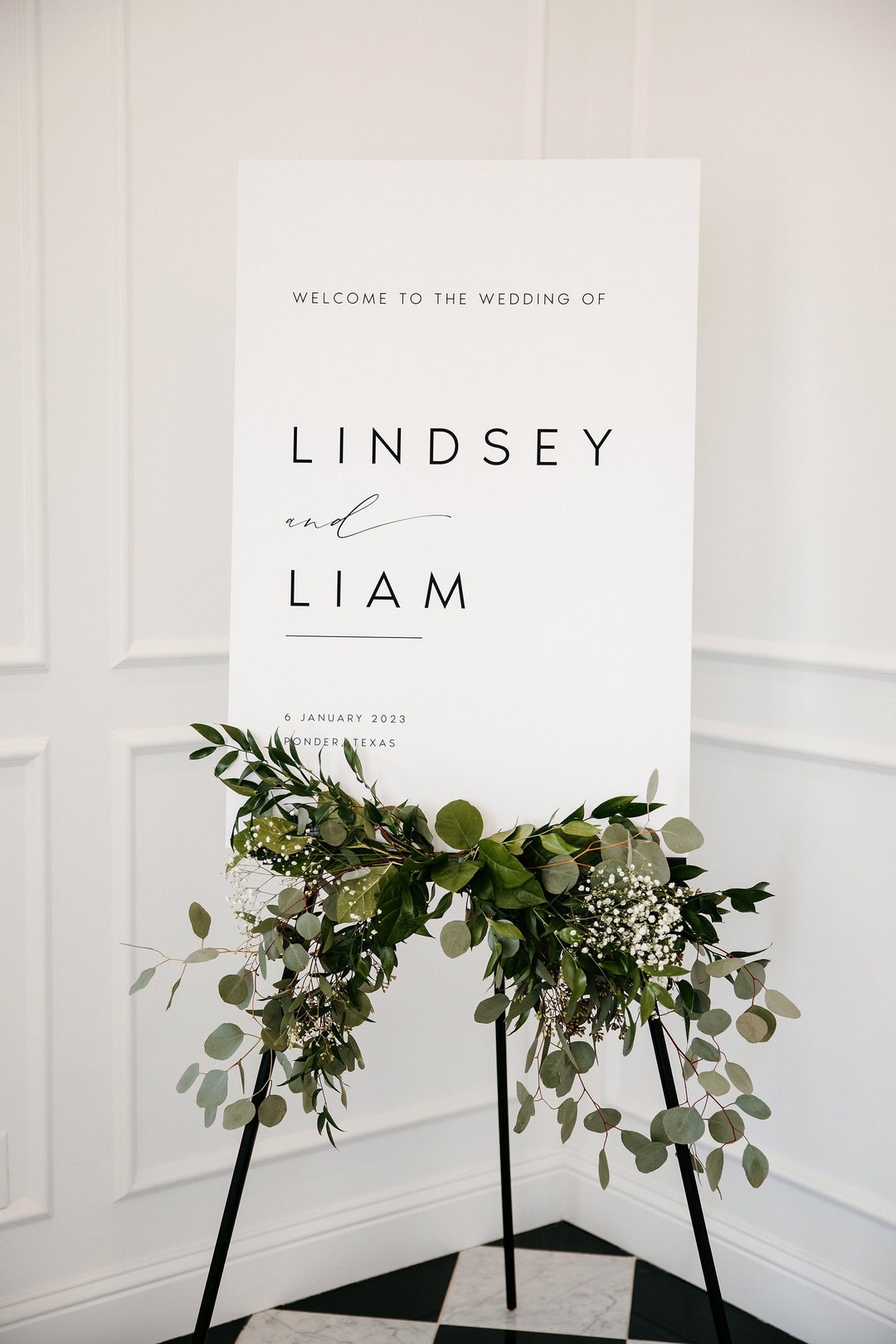 Minimalist Wedding Welcome Sign, Welcome Wedding Sign, Script Wedding ...