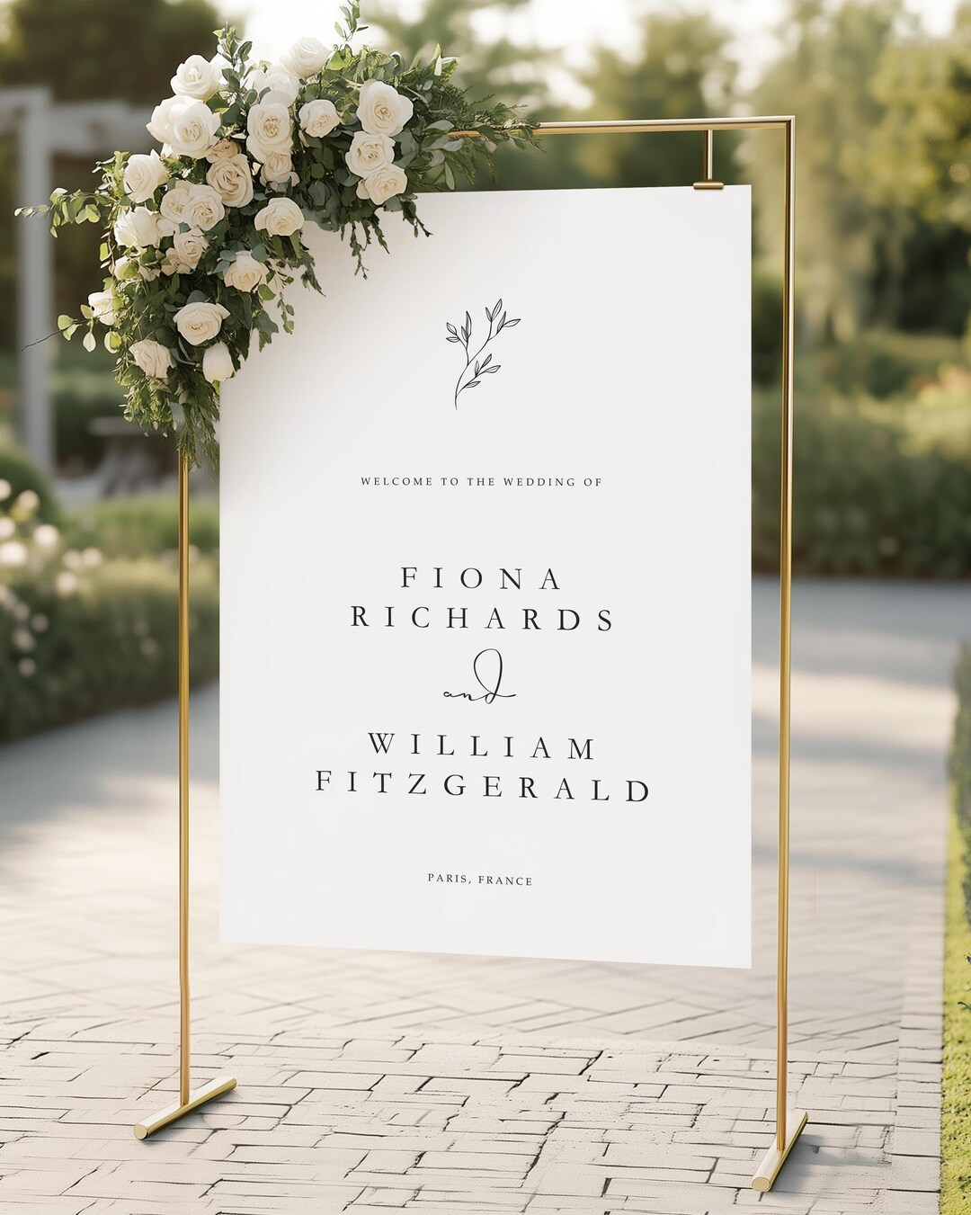 Wedding Welcome Sign Canva Template: Minimalist, Botanical, Elegant ...