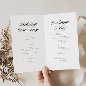 Wedding Program Booklet Template, Elegant Wedding Ceremony Program ...