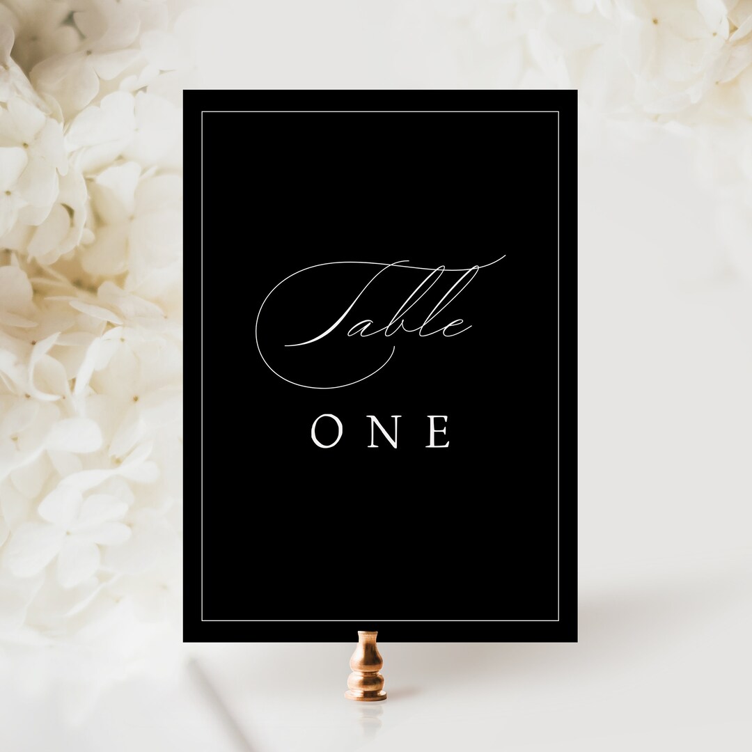 Table Number Template, Printable, Wedding, Script, Modern, Calligraphy ...