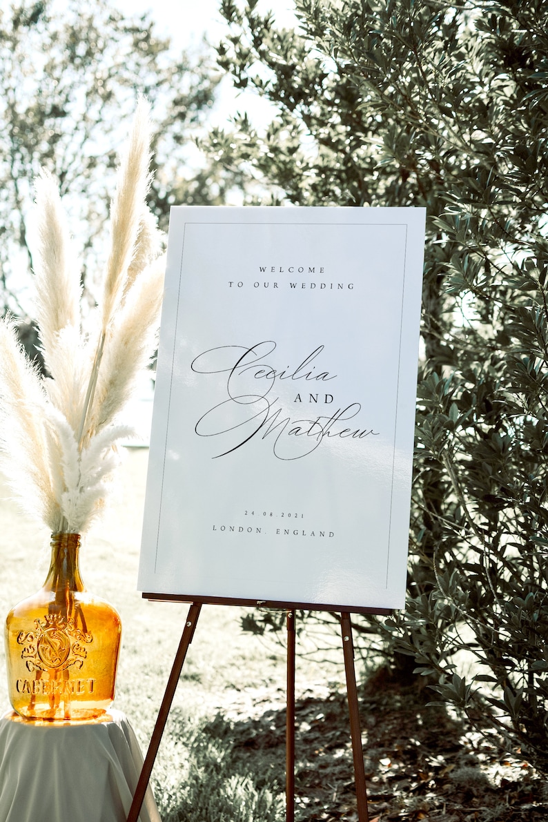 Classic Wedding Welcome Sign Template, Elegant, Editable, Welcome to ...