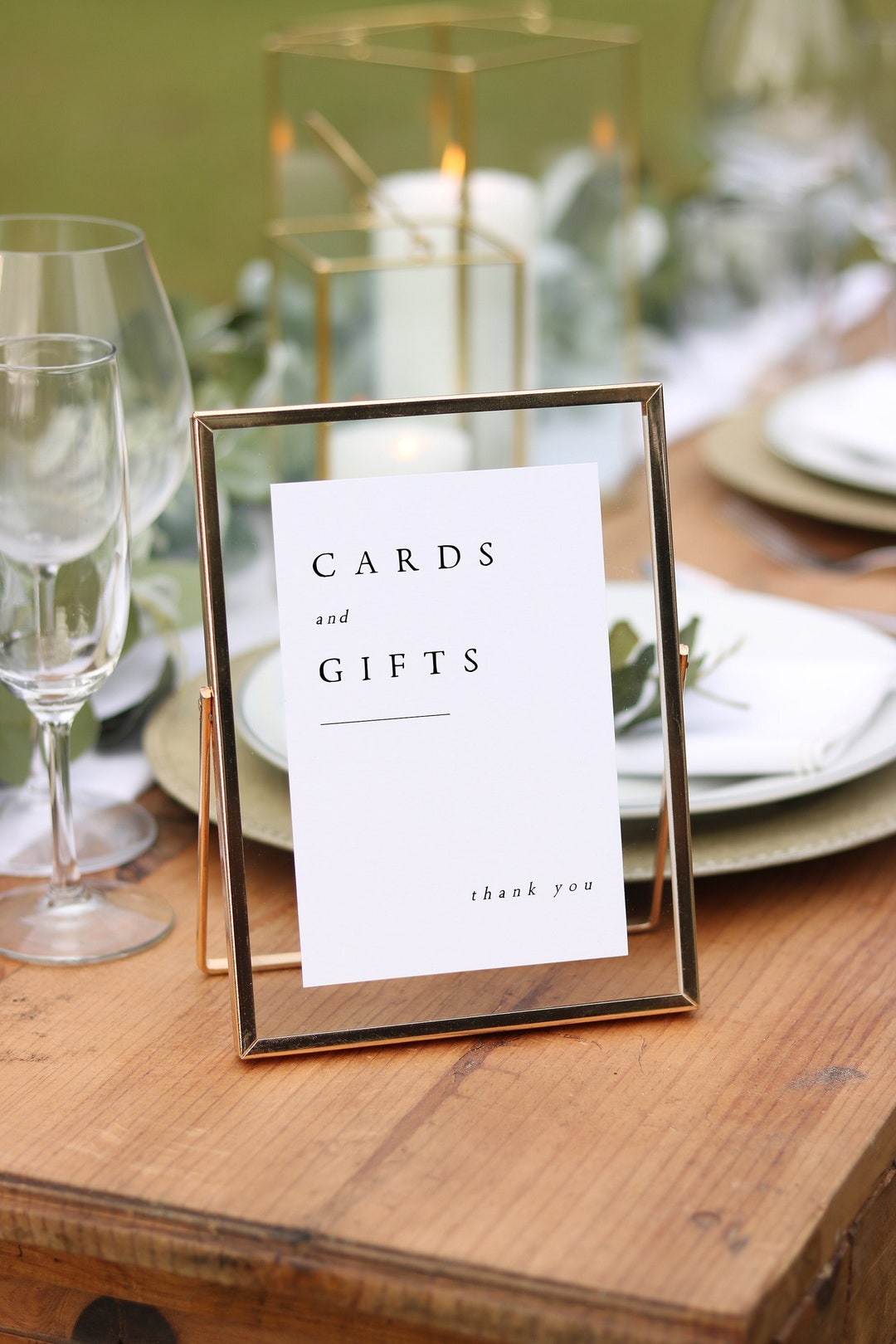 Modern Cards and Gifts Wedding Sign, Printable Template (5x7, 8x10 ...