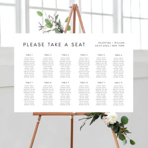 Seating Chart Template Minimalist, Modern, Printable, Seating Plan ...