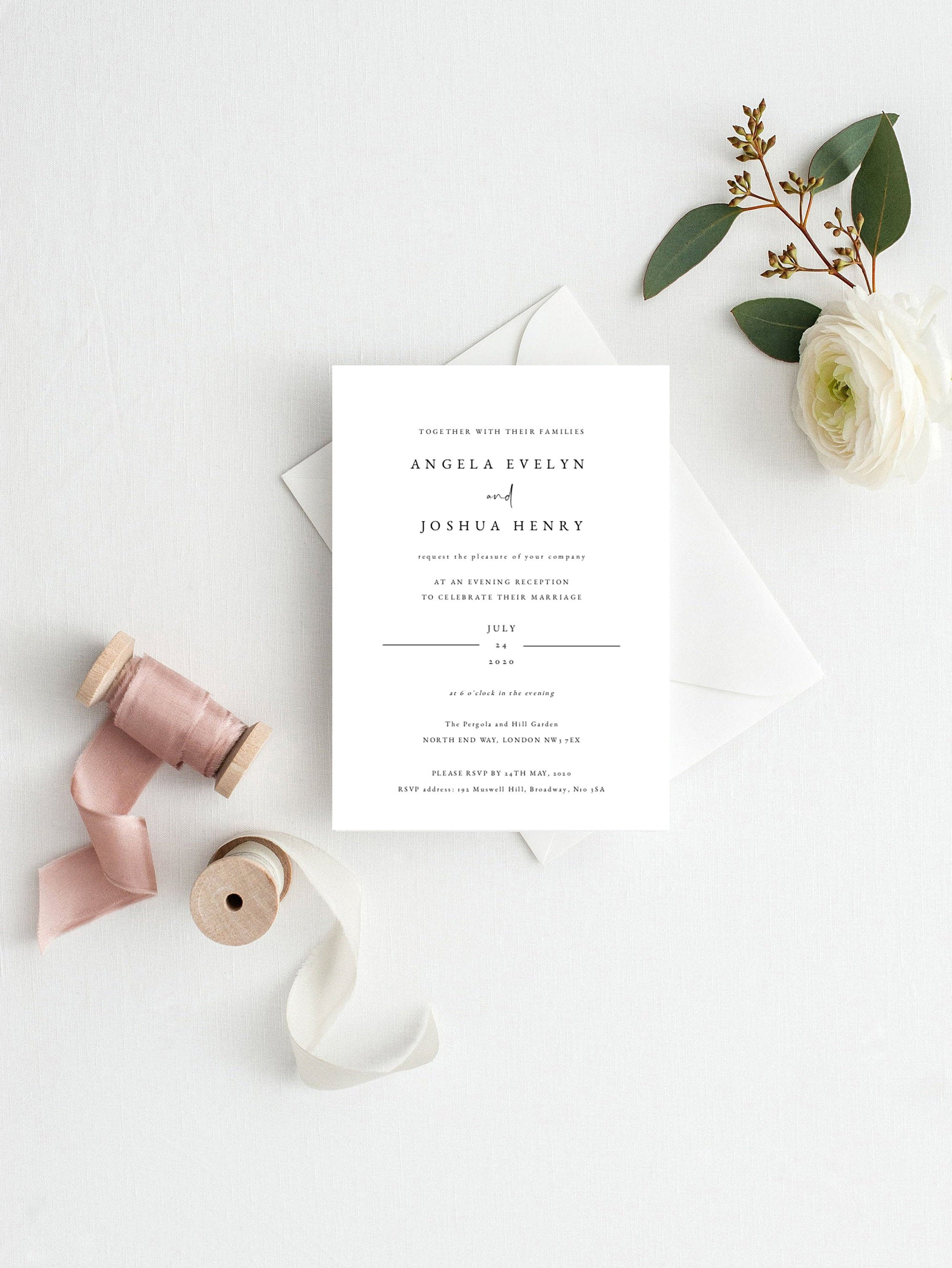 Evening Invitation Templates Modern Printable Evening | Etsy