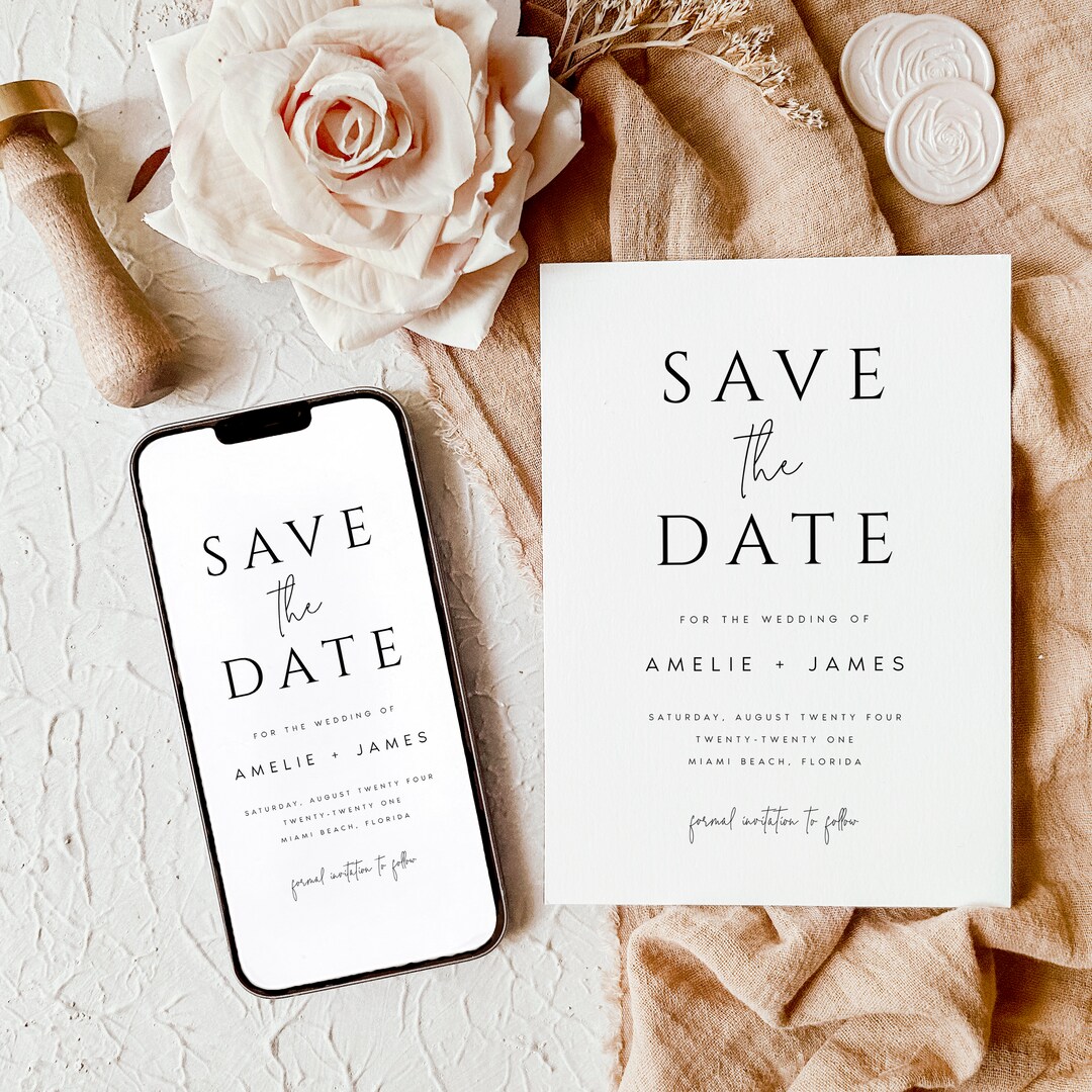 Editable Wedding Save the Date Template Download, Wedding Save the ...