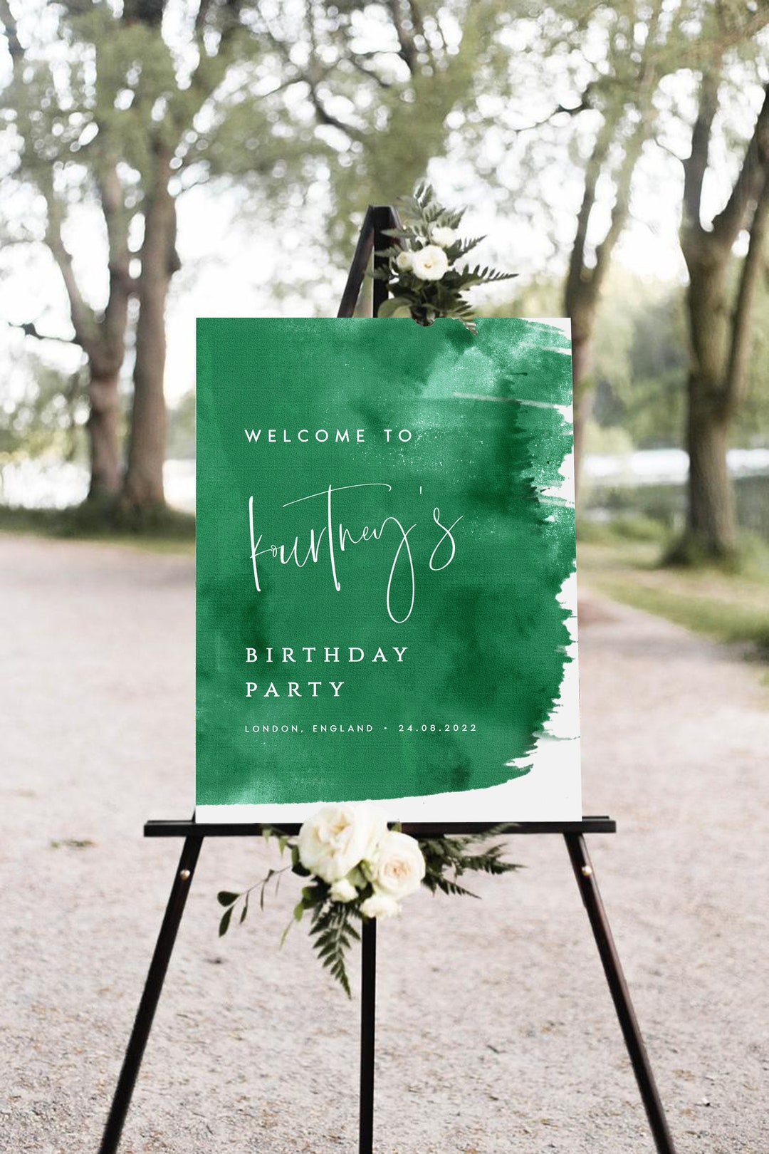 Emerald Green Birthday Welcome Sign Digital Download Template ...