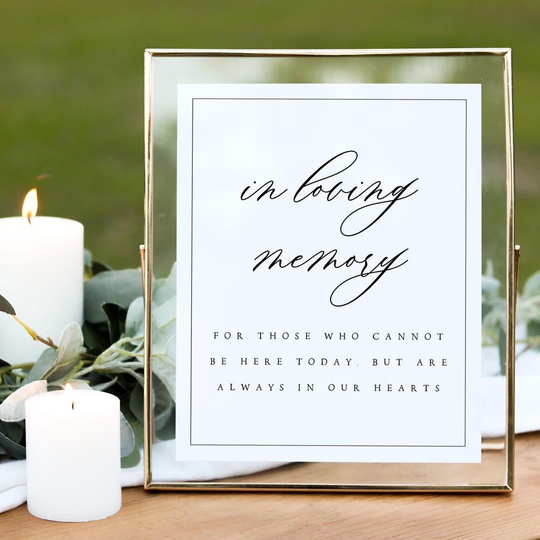 Elegant in Loving Memory Sign Template, Printable Wedding in Loving ...