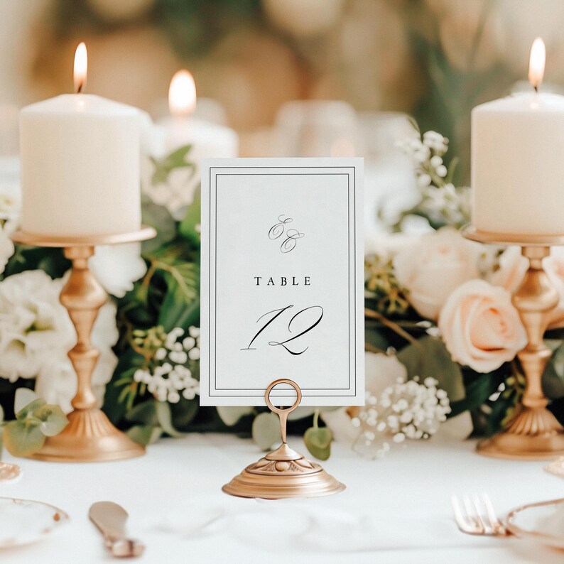 Wedding Table Numbers, Printable Editable Table Number Place Card, DIY ...