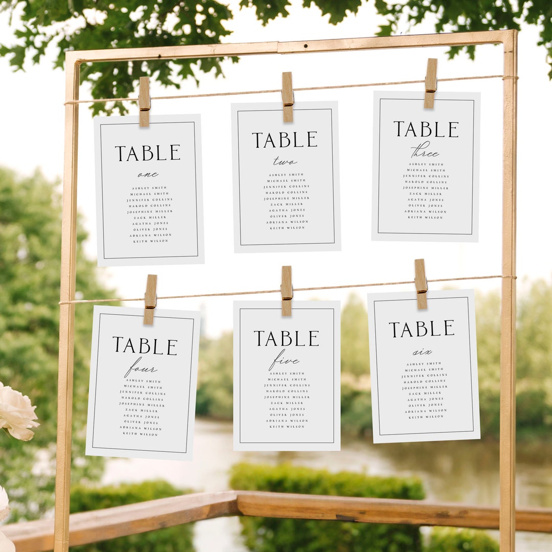 Elegant Wedding Seating Chart Template, Classic Printable (INSTANT ...