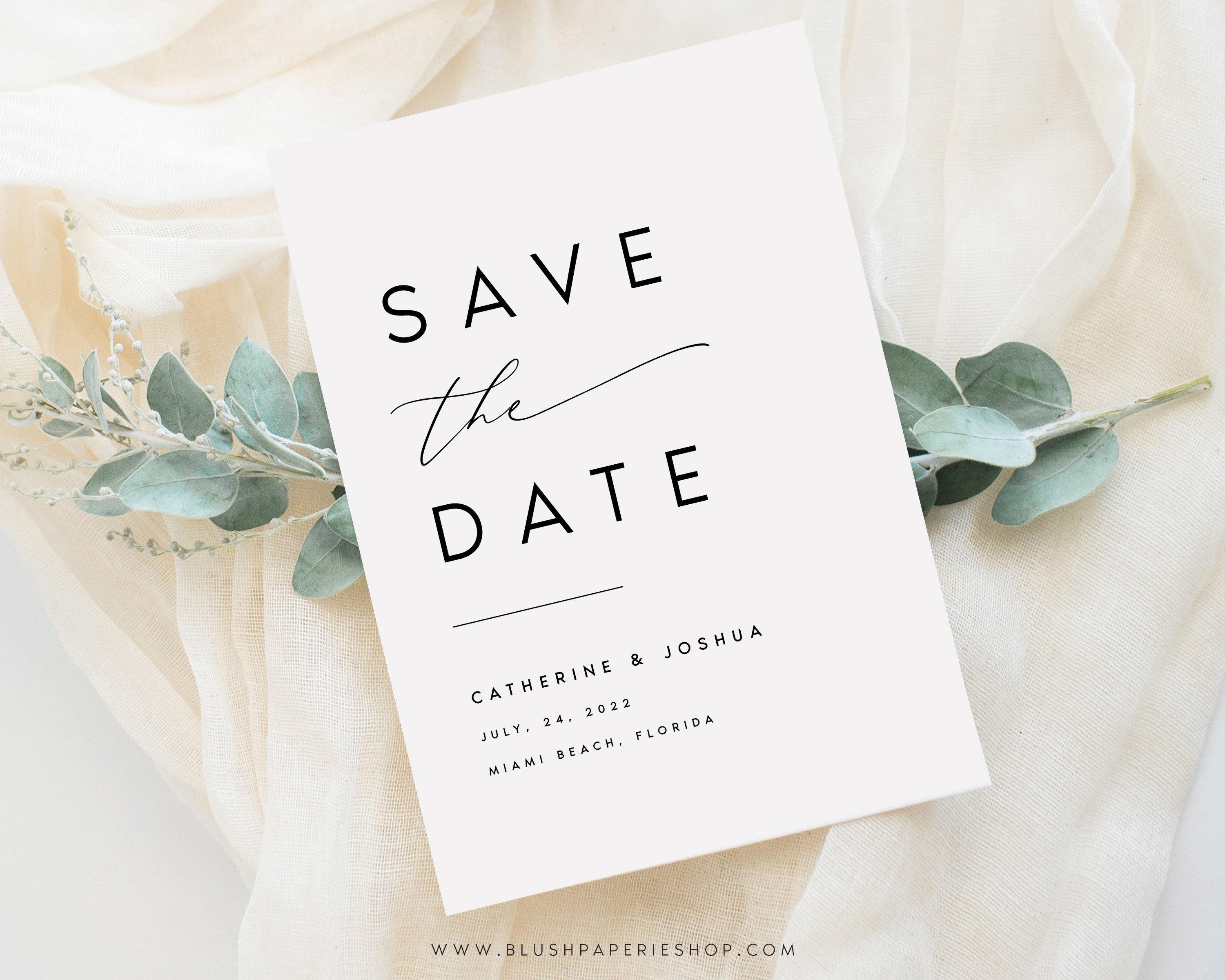 Elegant Save the Date Template Minimalist Save the Date | Etsy