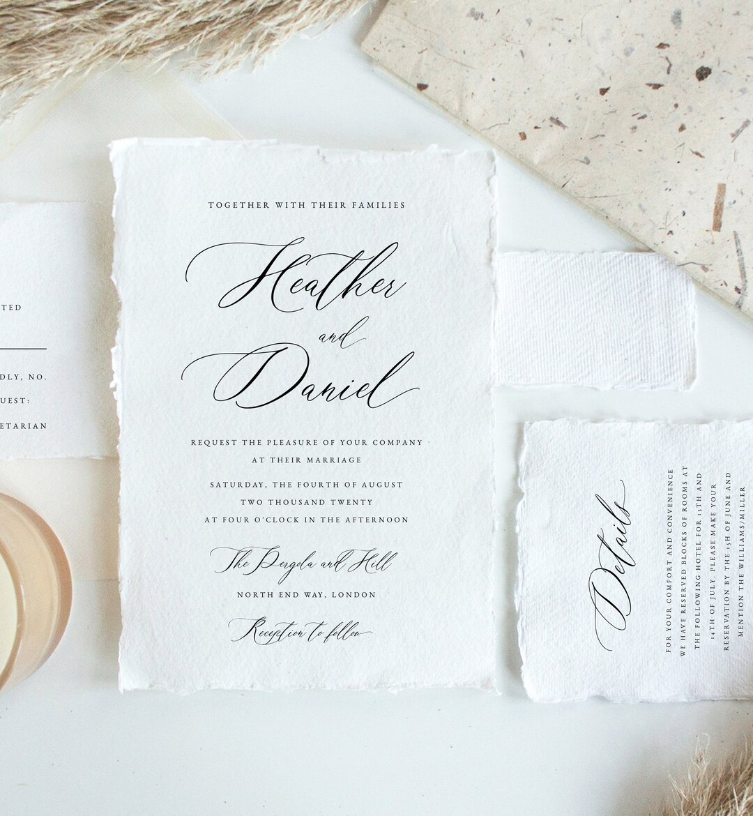 Elegant Wedding Invitation Template, Modern Wedding Invitation ...