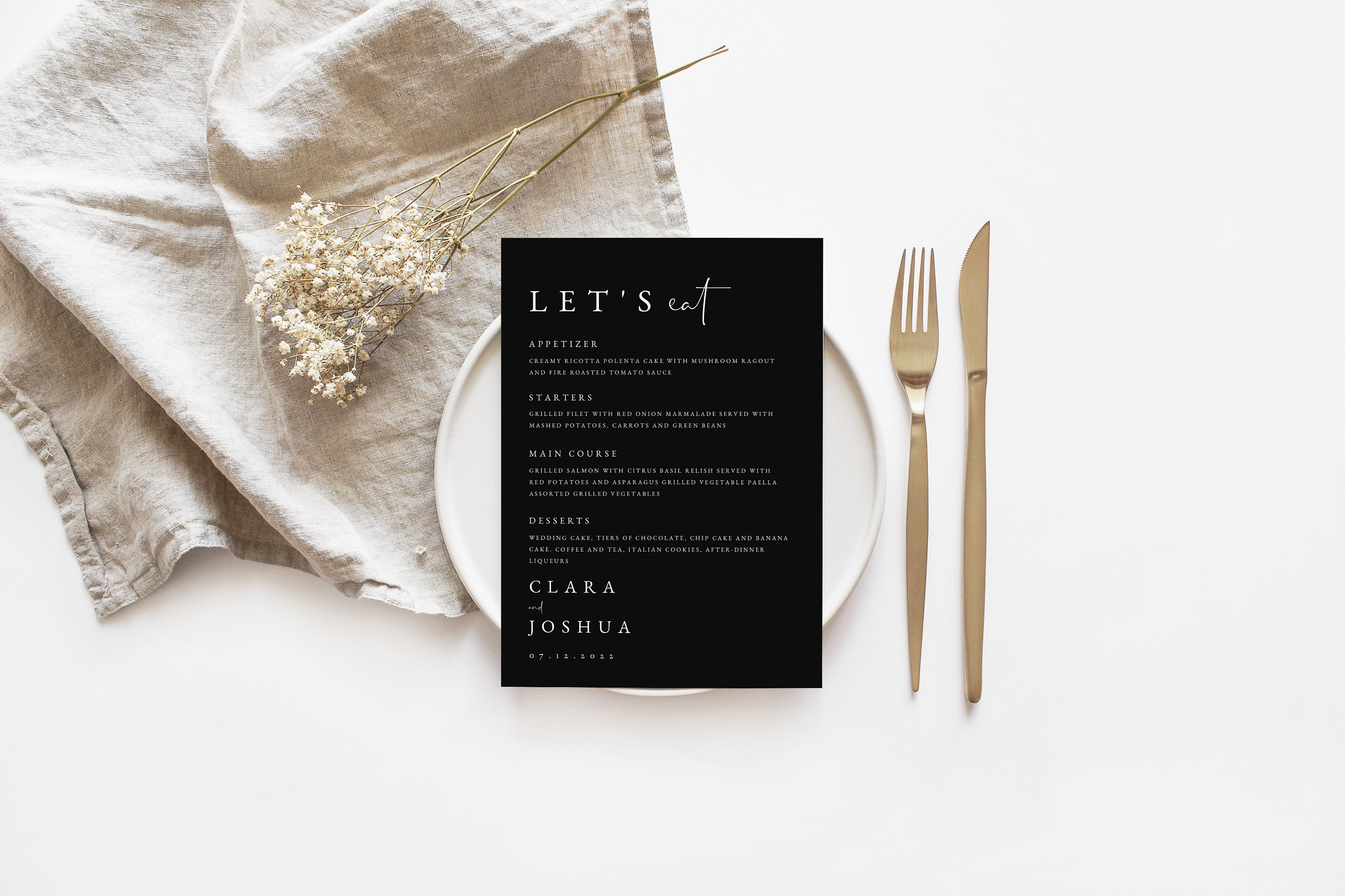 Minimalist Wedding Menu Template Modern Script Wedding Dinner | Etsy