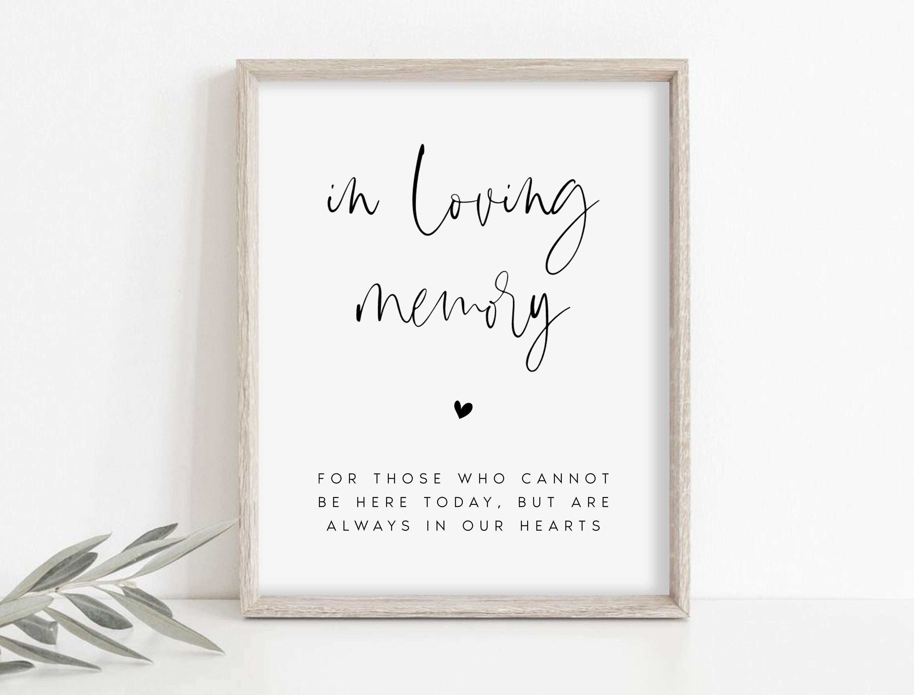 Modern in Loving Memory Sign, Wedding Template (digital Download) HARTH ...