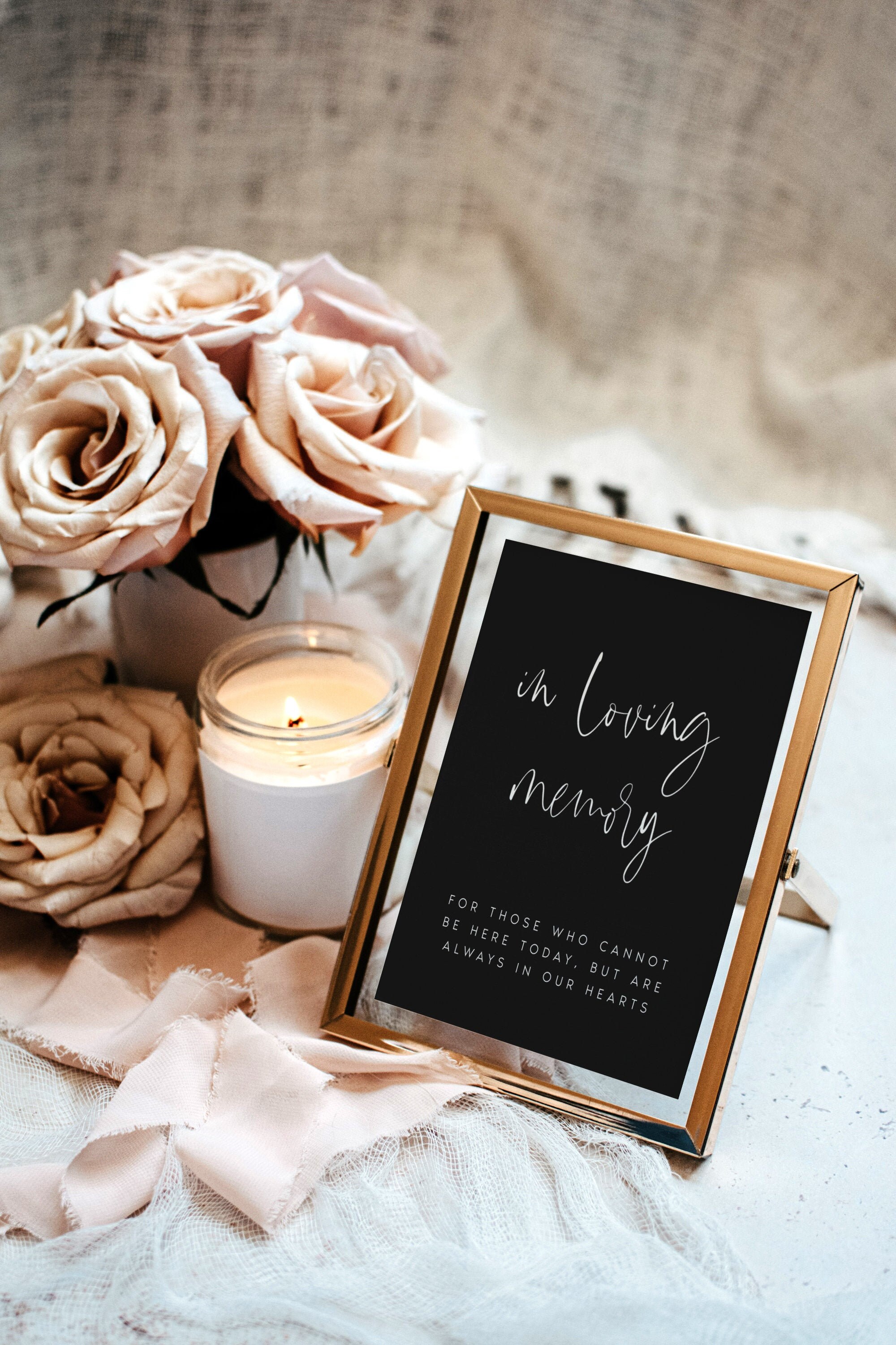 In Loving Memory Sign Template Black Modern Wedding Sign | Etsy