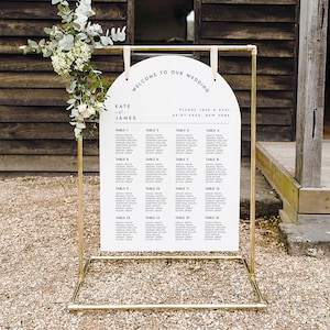 Arch Wedding Seating Chart Template, Editable Minimalist Seating Plan ...