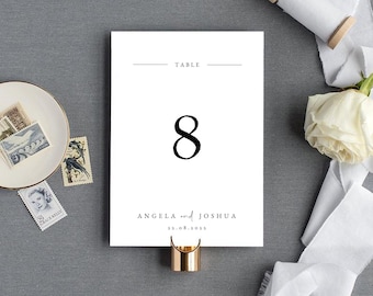Editable Table Numbers Modern White Elegant Printable - Etsy