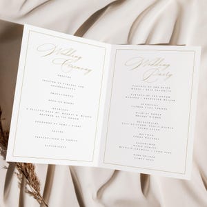 Printable Program Template, Folded, Wedding Ceremony, Templett, Instant ...