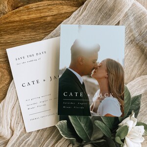 Modern Photo Save the Date Template, Double-sided (digital Download ...