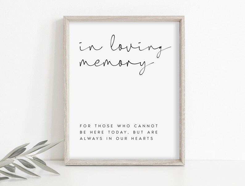 In Loving Memory Sign Template Fully Editable Wedding | Etsy