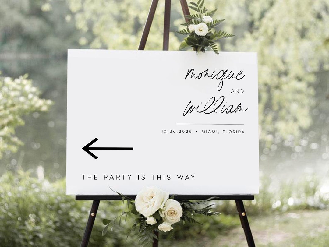 Wedding This Way Sign Template Download, Wedding Direction Sign ...