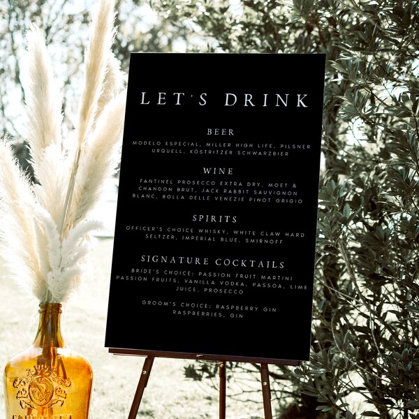 Chalkboard Bar Menu - Etsy