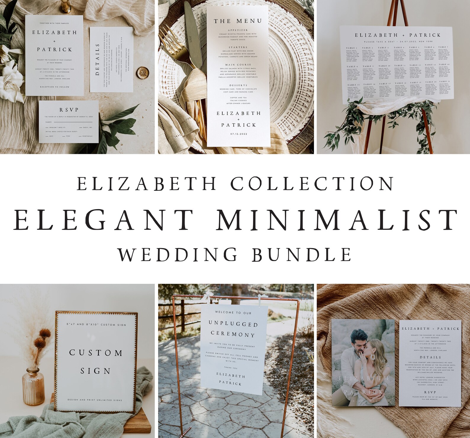 Wedding Reception Bundle Template Elegant Wedding Day Bundle - Etsy UK