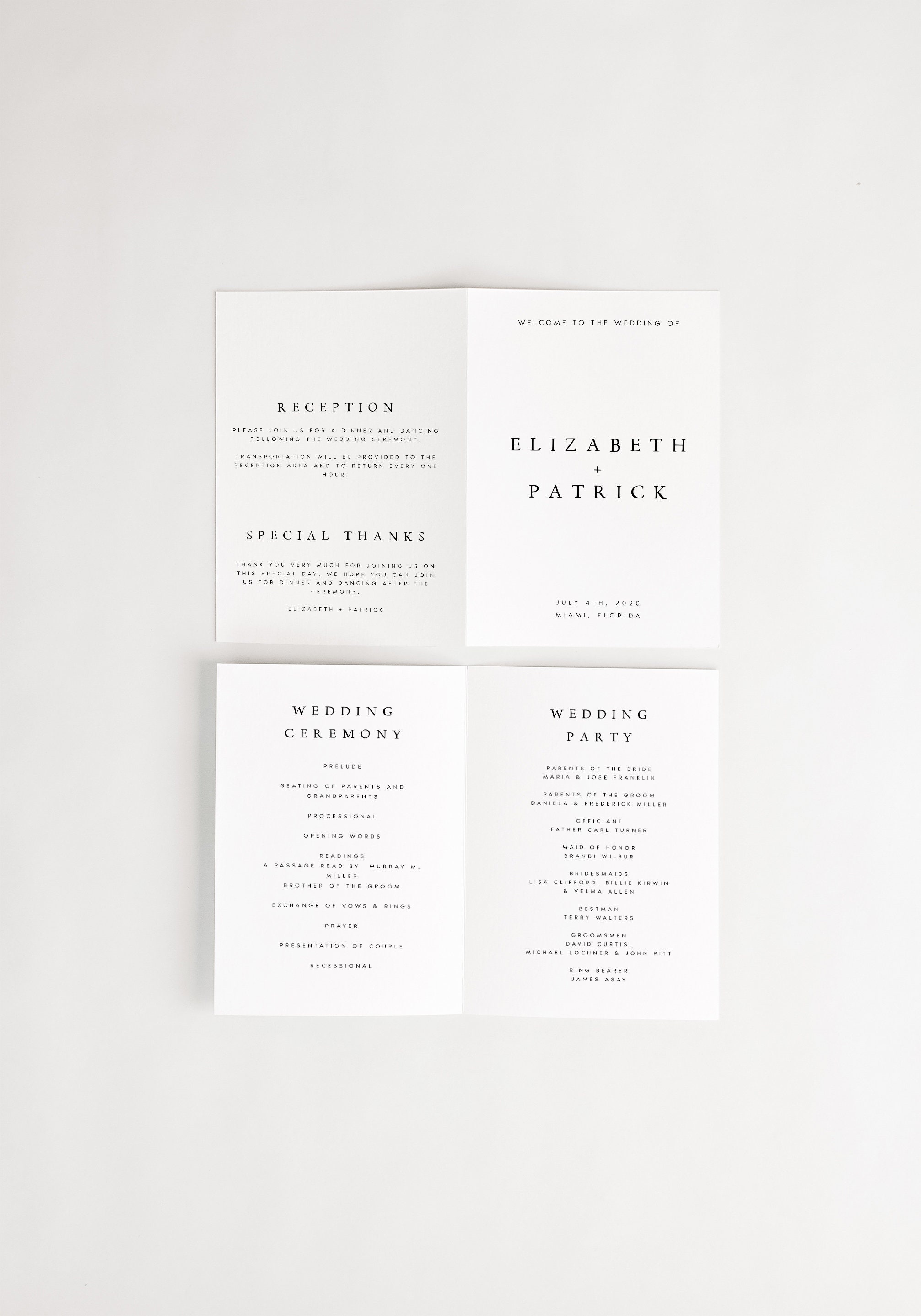Modern Wedding Program Template Foldable Modern Wedding - Etsy